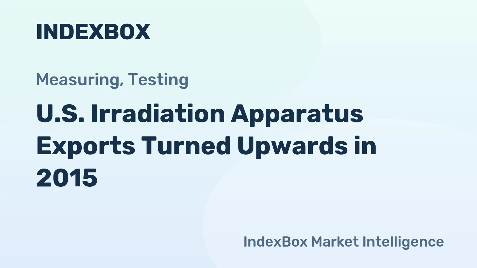 U.S. Irradiation Apparatus Exports Turned Upwards in 2015