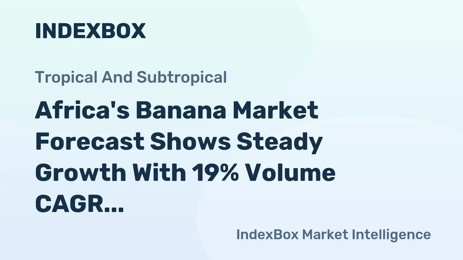 Africa's Banana Market Forecast Shows Steady Growth With 19% Volume CAGR Through 2035