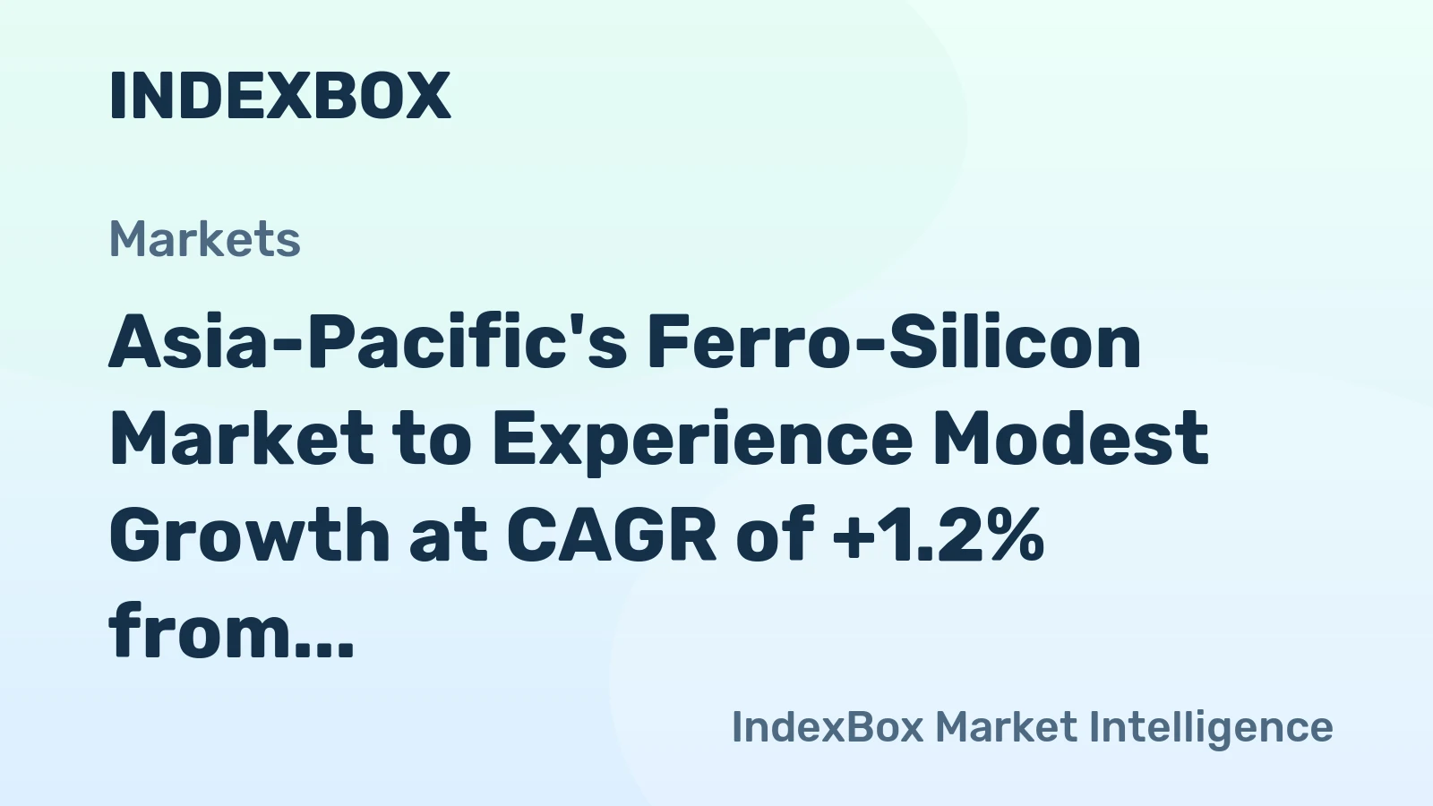 Asia-Pacific's Ferro-Silicon Market to Experience Modest Growth at CAGR of +1.2% from 2024 to 2035