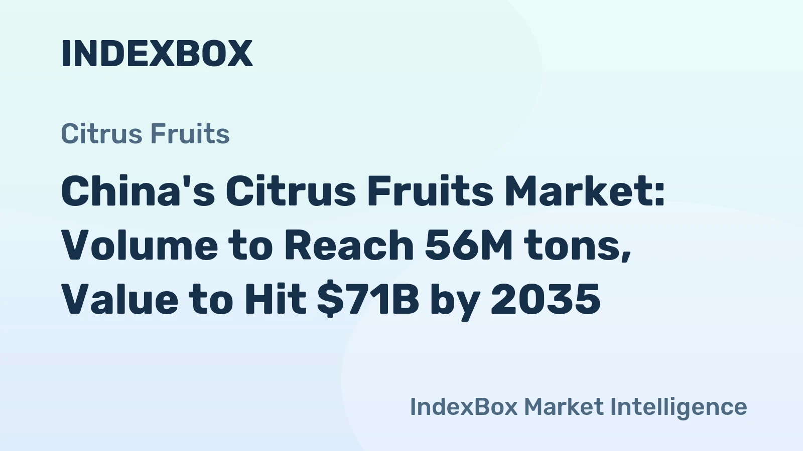 China's Citrus Fruits Market: Volume to Reach 56M tons, Value to Hit $71B by 2035
