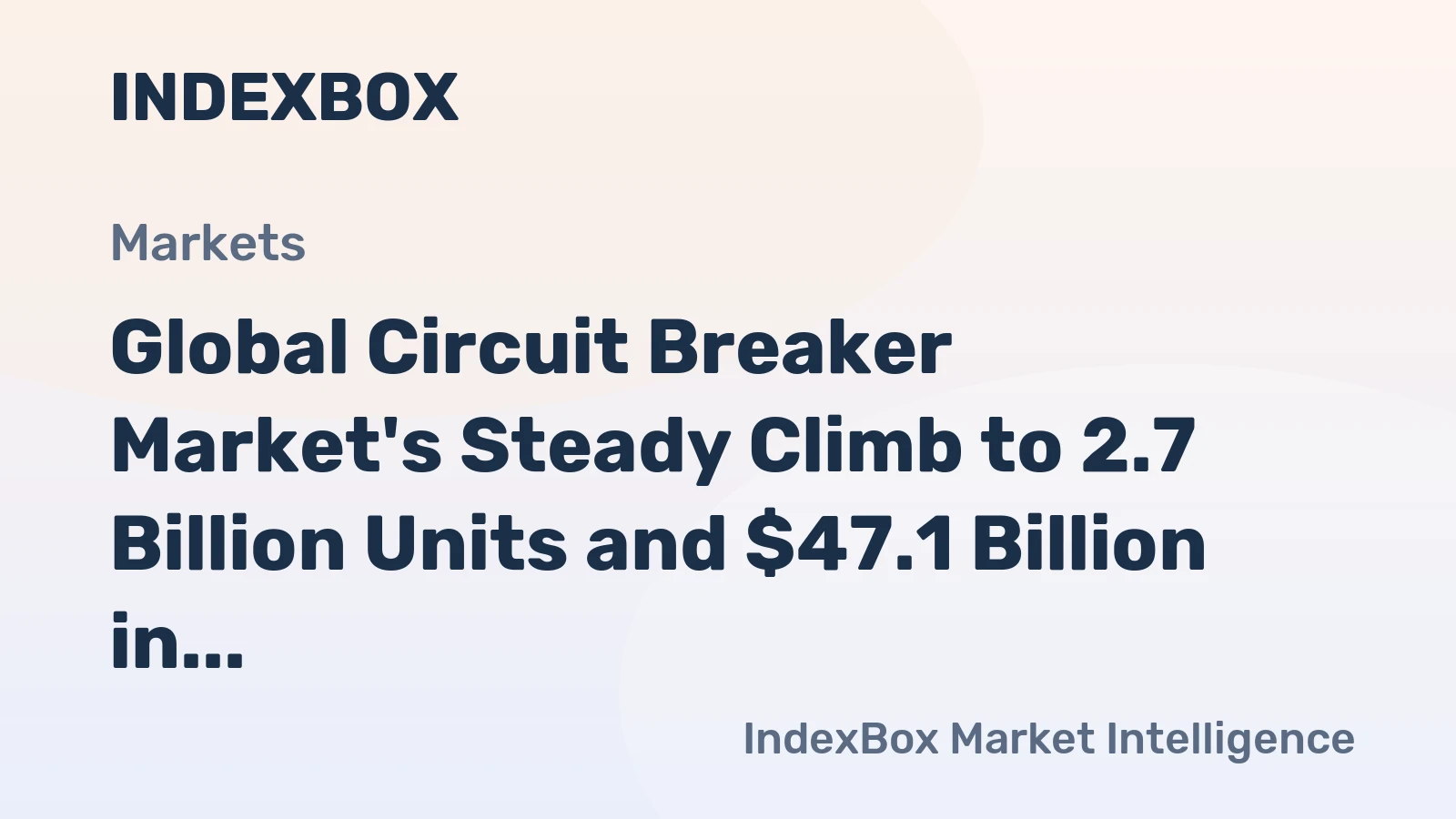 Global Circuit Breaker Market's Steady Climb to 2.7 Billion Units and $47.1 Billion in Value