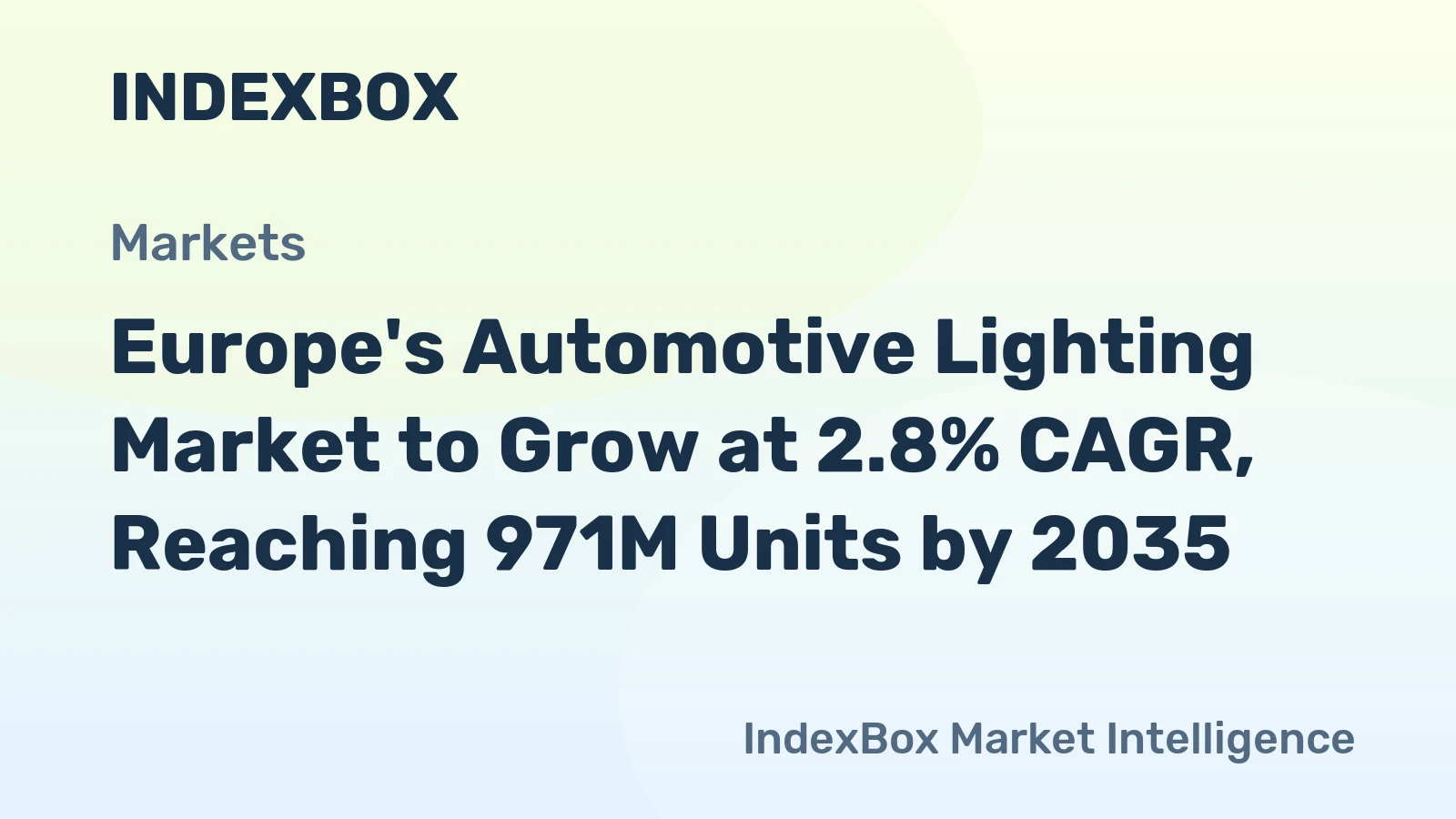 Europe's Automotive Lighting Market to Grow at 2.8% CAGR, Reaching 971M Units by 2035