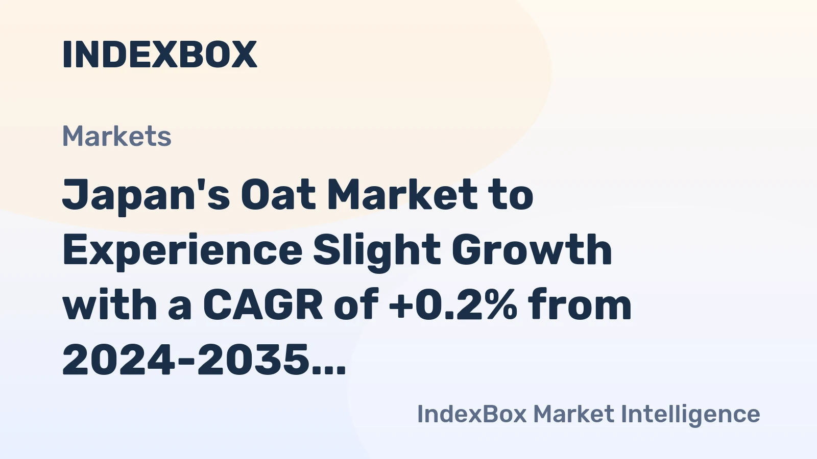 Japan's Oat Market to Experience Slight Growth with a CAGR of +0.2% from 2024-2035