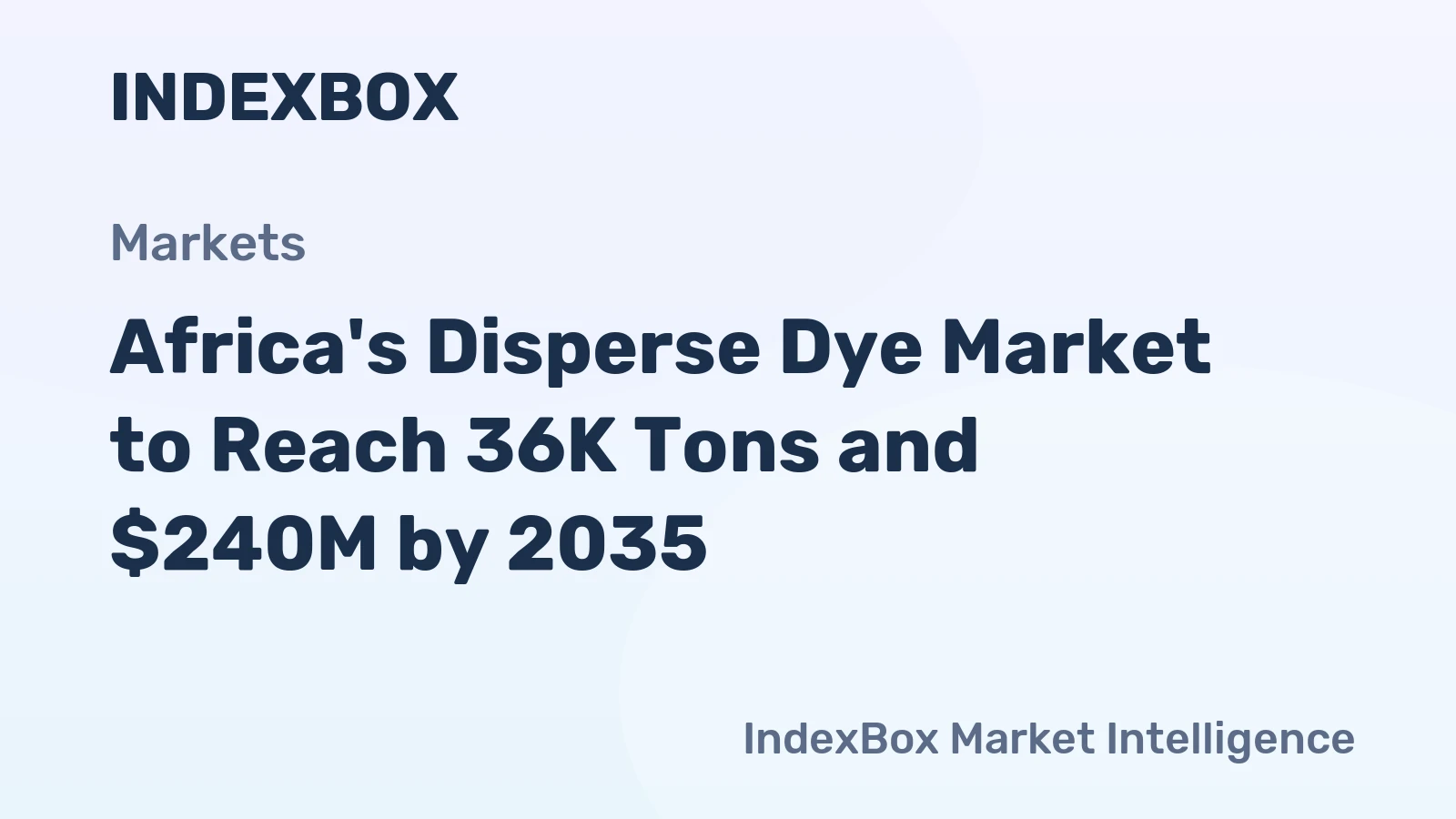 Africa's Disperse Dye Market to Reach 36K Tons and $240M by 2035