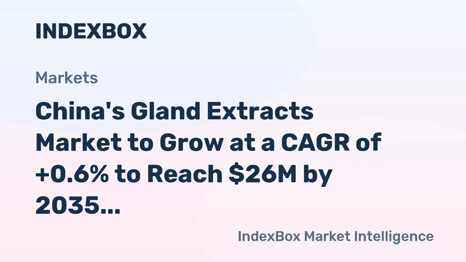 China's Gland Extracts Market to Grow at a CAGR of +0.6% to Reach $26M by 2035