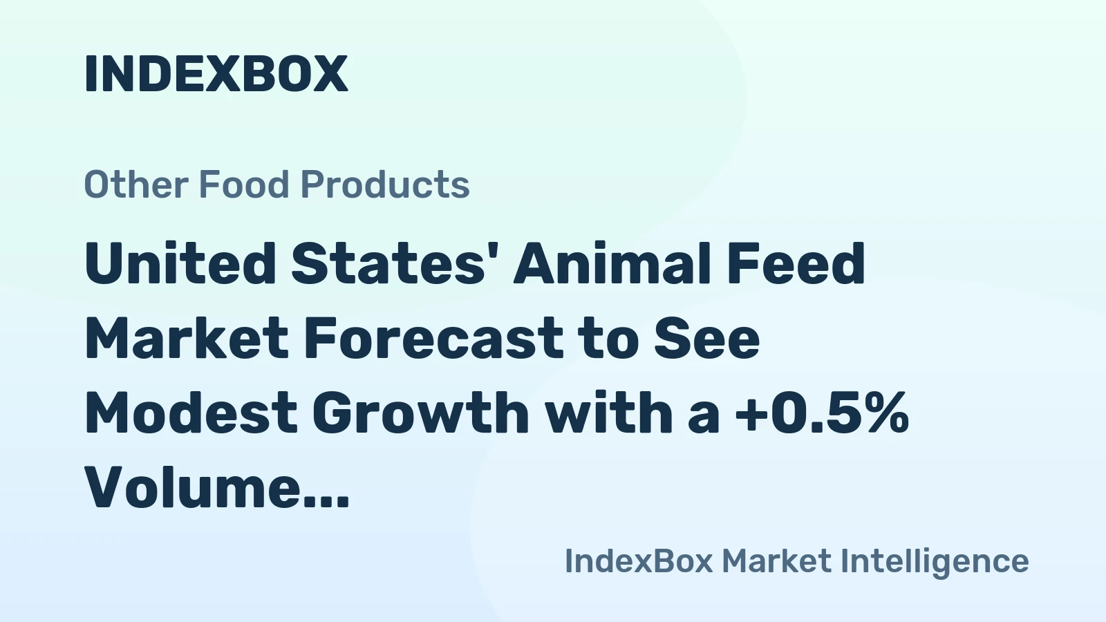 United States' Animal Feed Market Forecast to See Modest Growth with a +0.5% Volume CAGR Through 2035