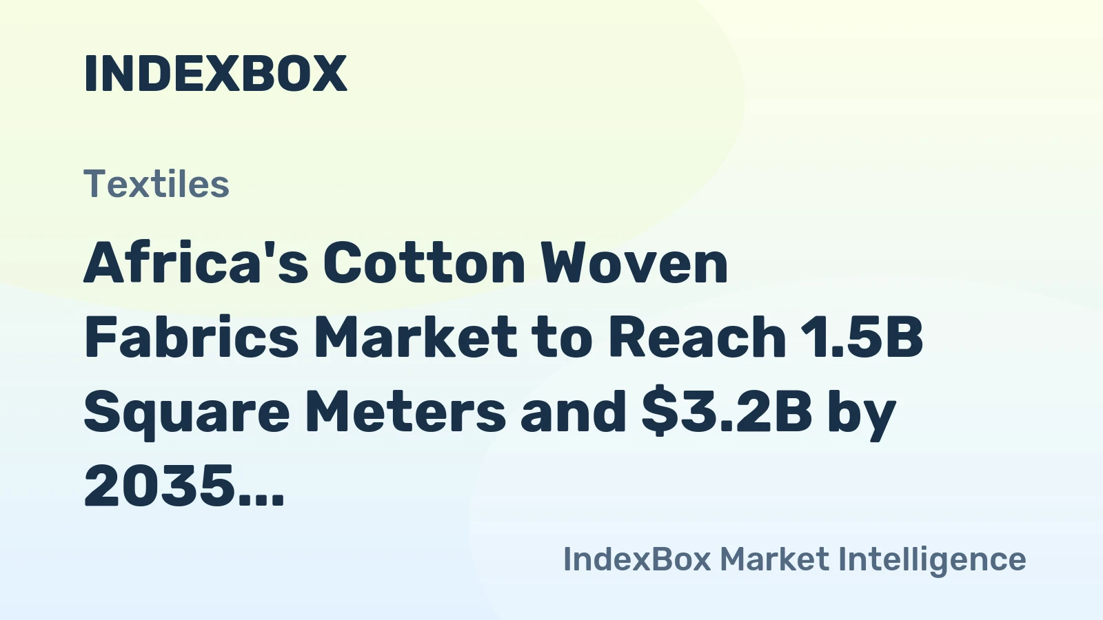 Africa's Cotton Woven Fabrics Market to Reach 1.5B Square Meters and $3.2B by 2035