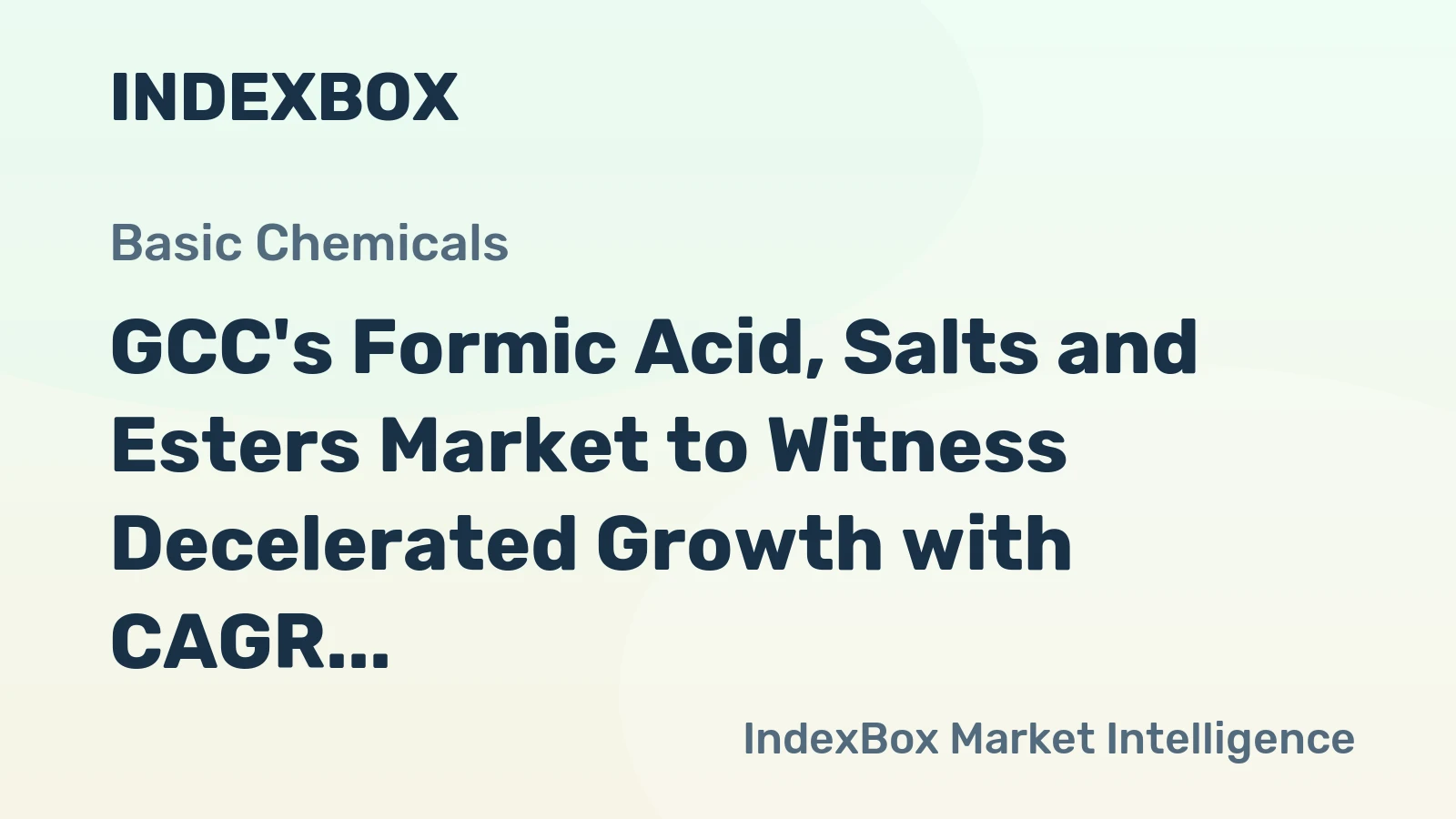 GCC's Formic Acid, Salts and Esters Market to Witness Decelerated Growth with CAGR of +1.8% from 2024 to 2035