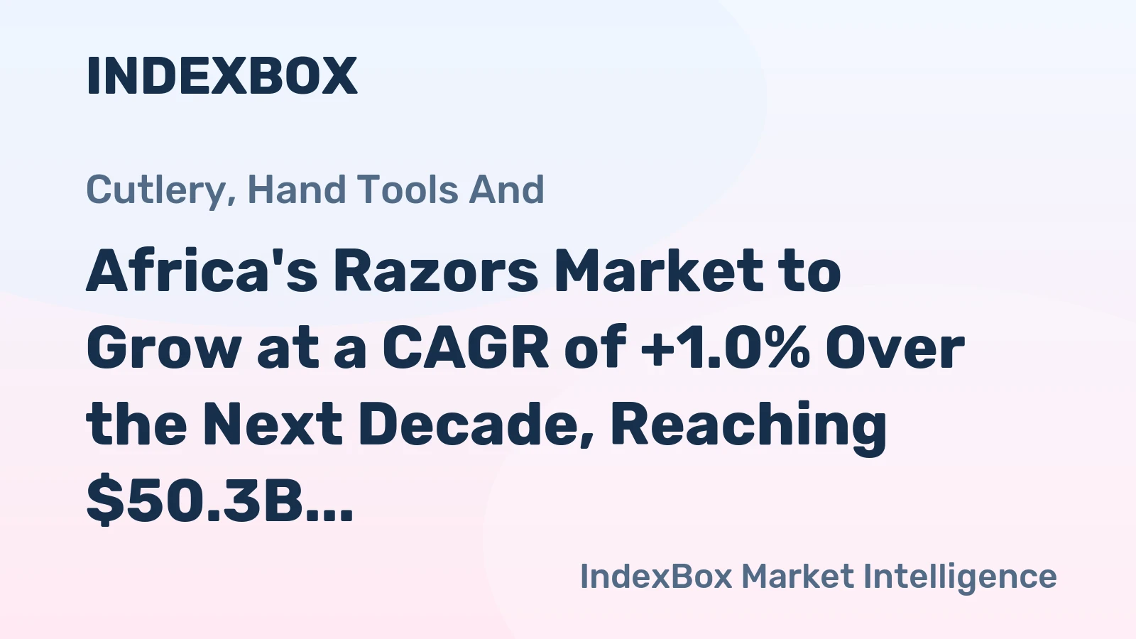 Africa's Razors Market to Grow at a CAGR of +1.0% Over the Next Decade, Reaching $50.3B by 2035