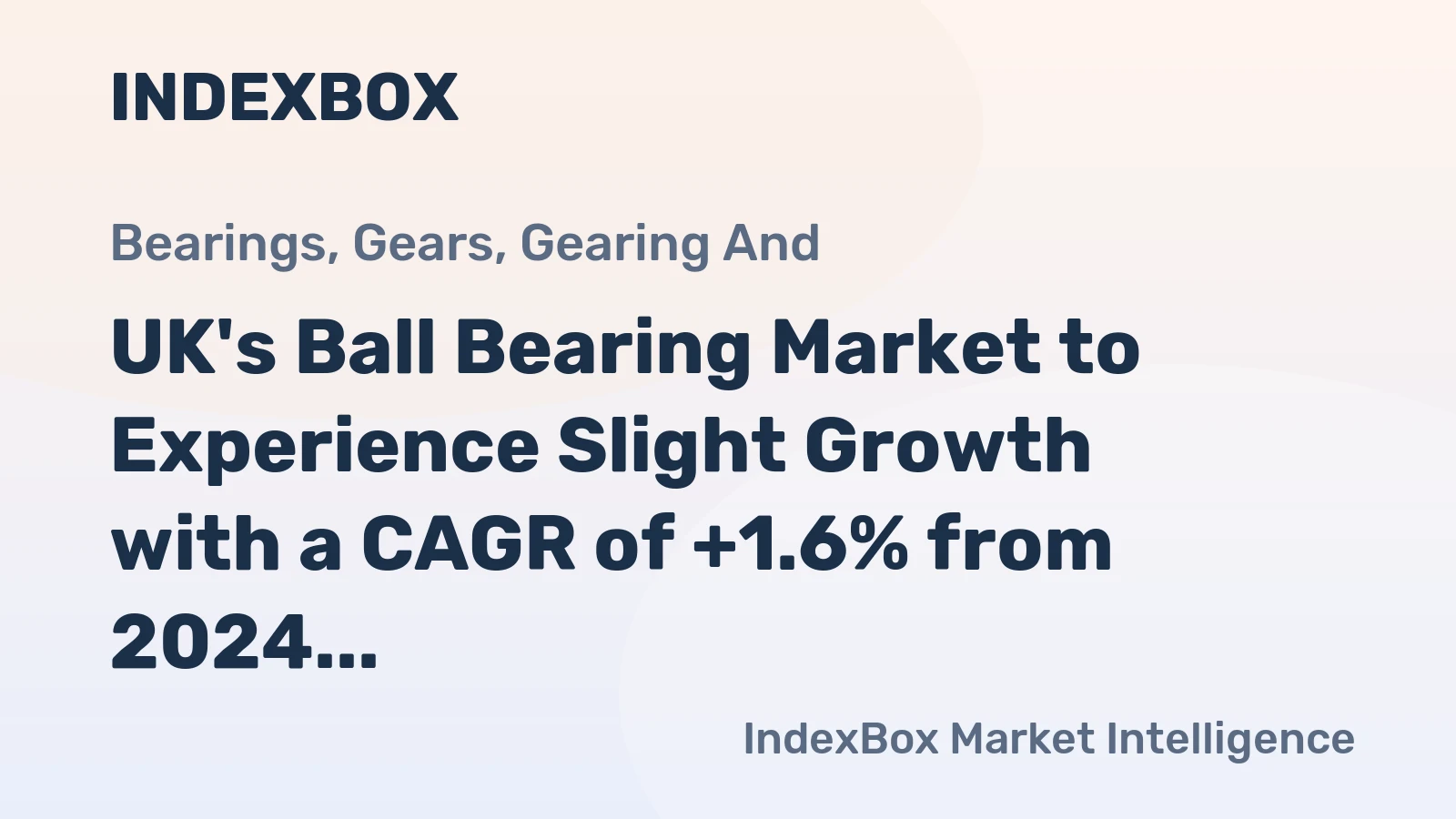 UK's Ball Bearing Market to Experience Slight Growth with a CAGR of +1.6% from 2024 to 2035
