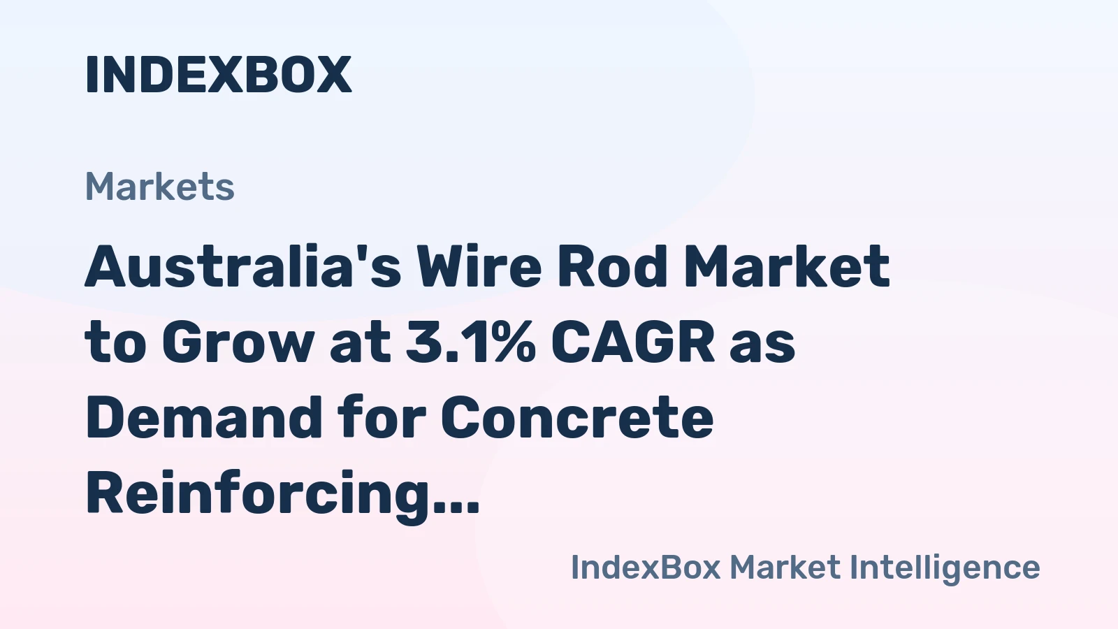 Australia's Wire Rod Market to Grow at 3.1% CAGR as Demand for Concrete Reinforcing Products Surges