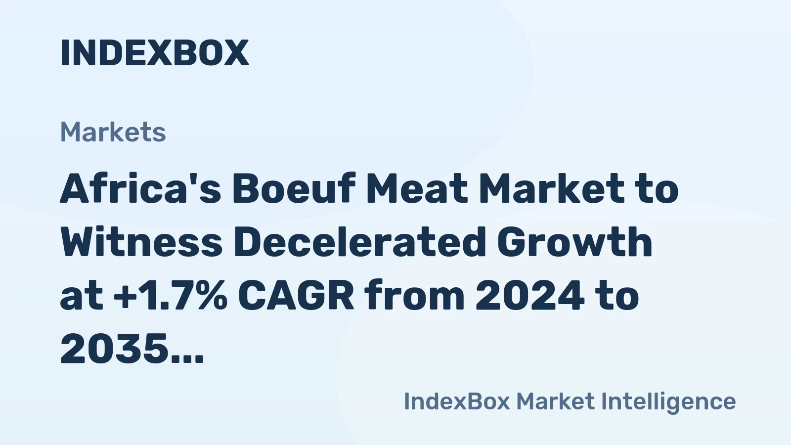 Africa's Boeuf Meat Market to Witness Decelerated Growth at +1.7% CAGR from 2024 to 2035