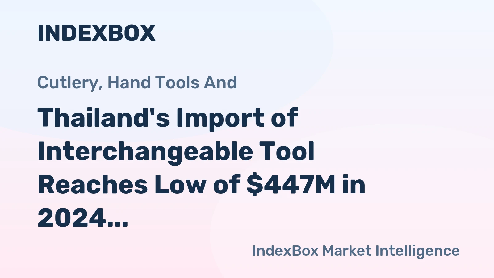 Thailand's Import of Interchangeable Tool Reaches Low of $447M in 2024
