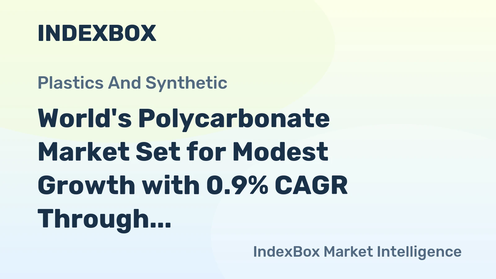 World's Polycarbonate Market Set for Modest Growth with 0.9% CAGR Through 2035