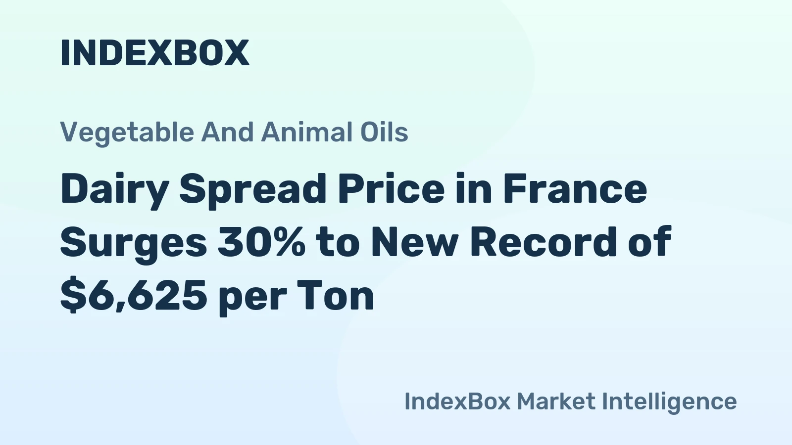 Dairy Spread Price in France Surges 30% to New Record of $6,625 per Ton
