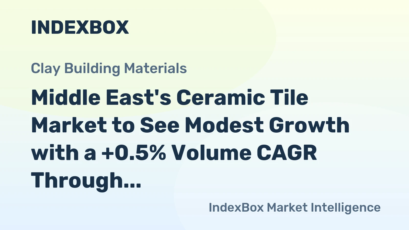Middle East's Ceramic Tile Market to See Modest Growth with a +0.5% Volume CAGR Through 2035