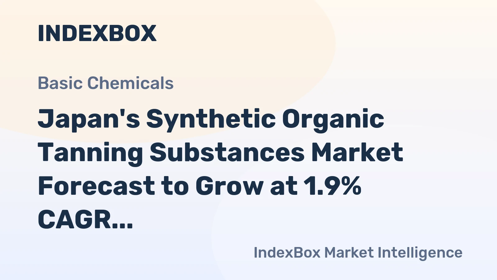 Japan's Synthetic Organic Tanning Substances Market Forecast to Grow at 1.9% CAGR in Value Terms