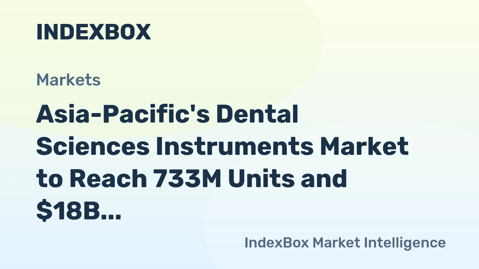 Asia-Pacific's Dental Sciences Instruments Market to Reach 733M Units and $18B by 2035