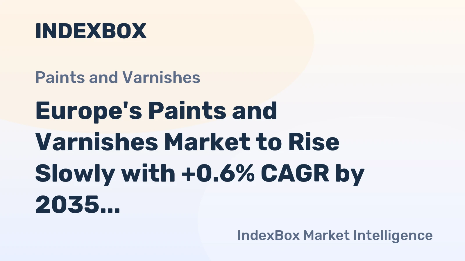 Europe's Paints and Varnishes Market to Rise Slowly with +0.6% CAGR by 2035