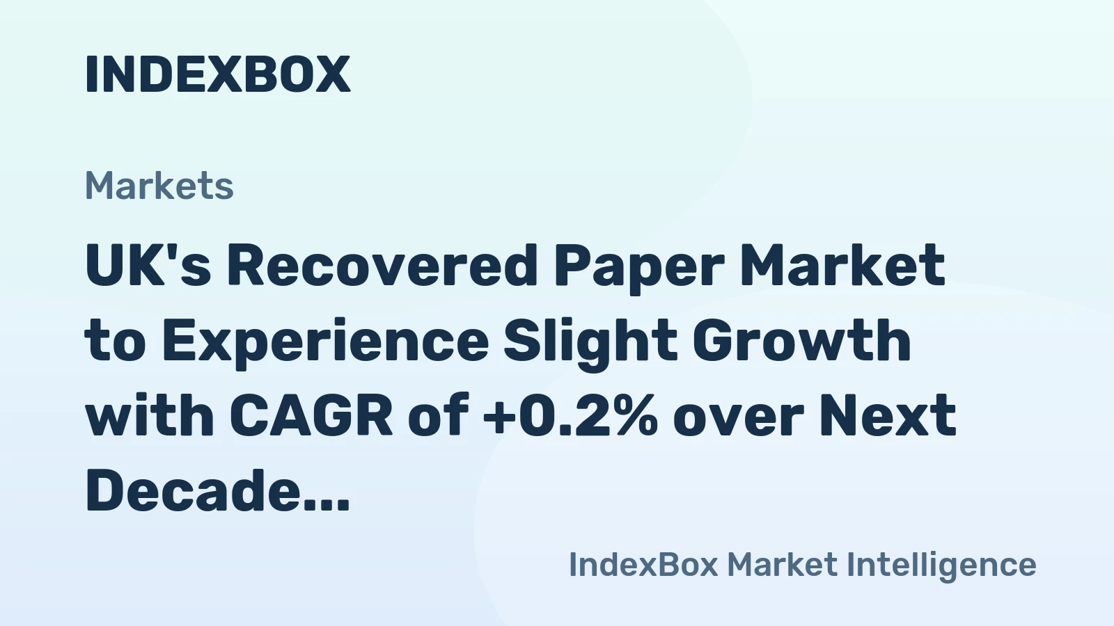 UK's Recovered Paper Market to Experience Slight Growth with CAGR of +0.2% over Next Decade