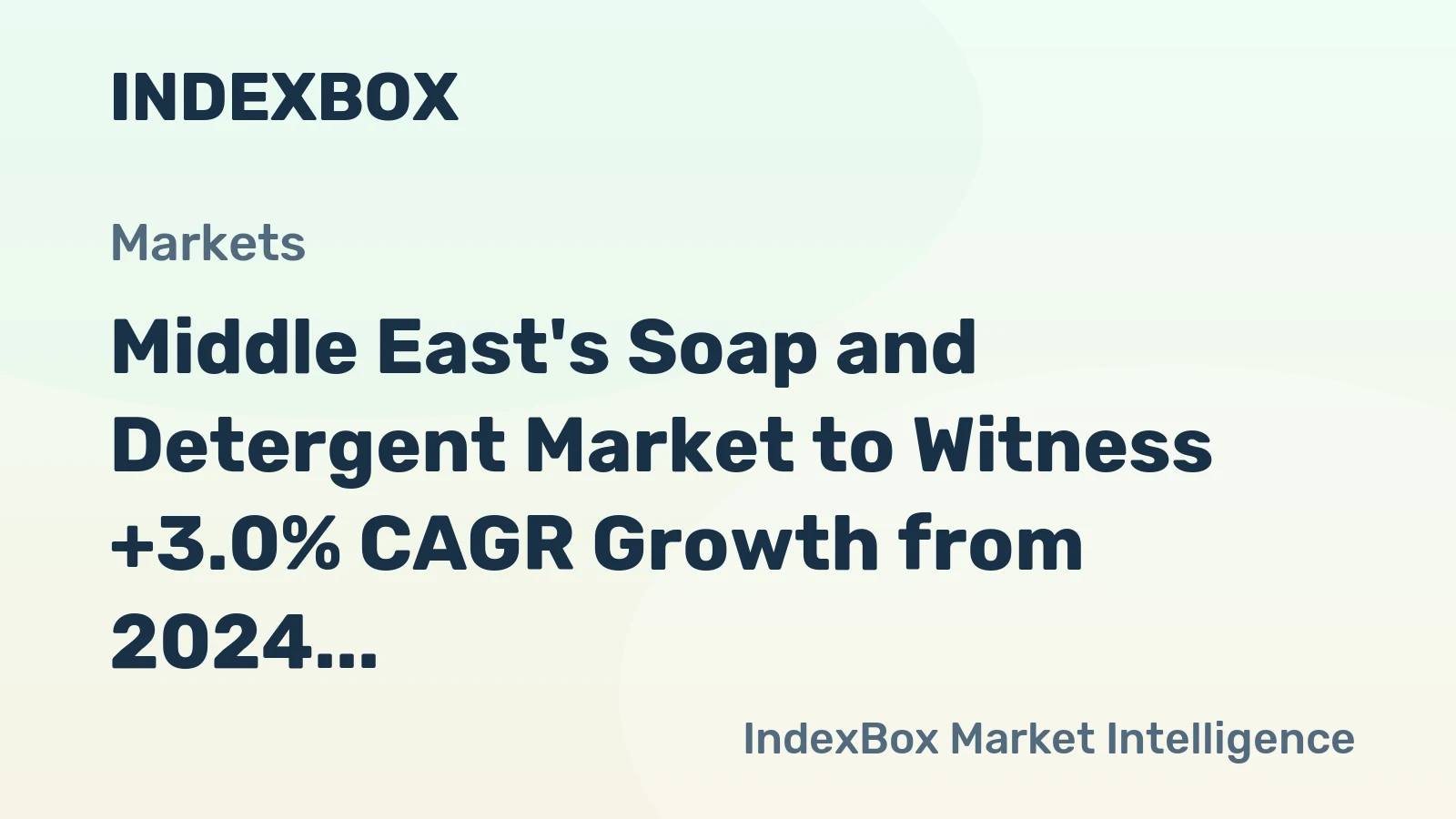 Middle East's Soap and Detergent Market to Witness +3.0% CAGR Growth from 2024 to 2035