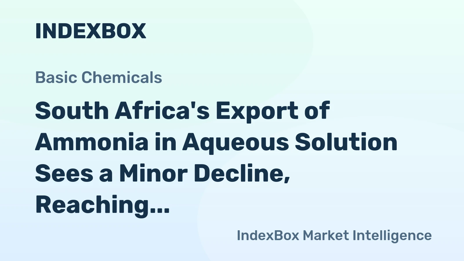 South Africa's Export of Ammonia in Aqueous Solution Sees a Minor Decline, Reaching $821K in 2023