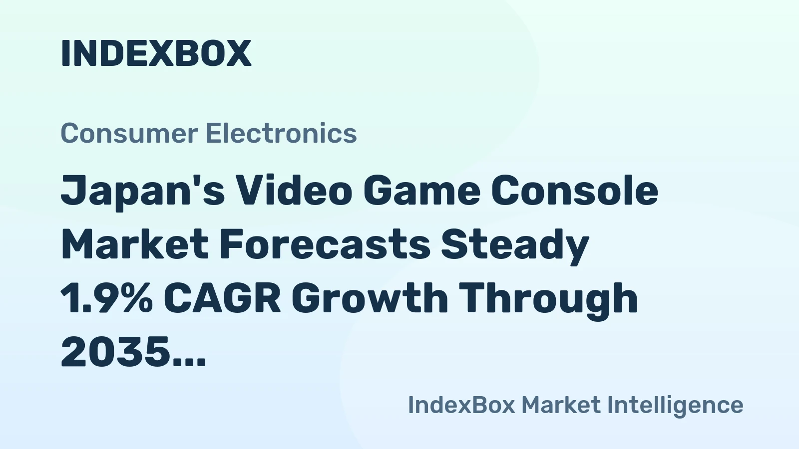 Japan's Video Game Console Market Forecasts Steady 1.9% CAGR Growth Through 2035
