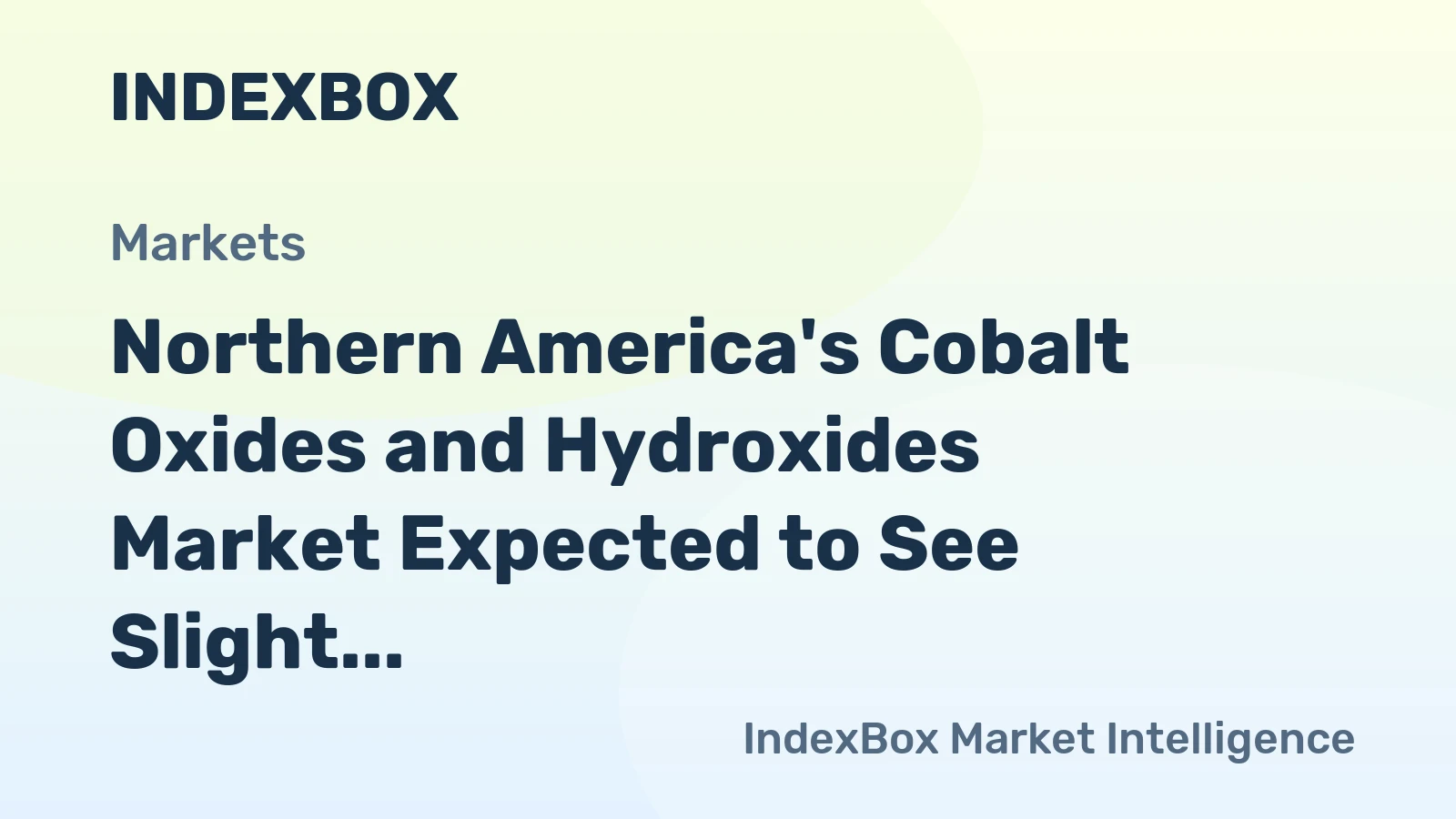 Northern America's Cobalt Oxides and Hydroxides Market Expected to See Slight Growth with +0.1% CAGR in Market Volume Over the Next Decade