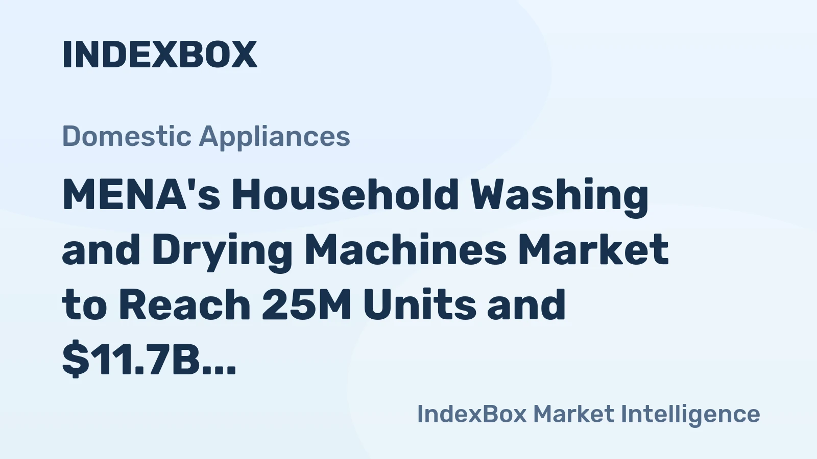 MENA's Household Washing and Drying Machines Market to Reach 25M Units and $11.7B by 2035