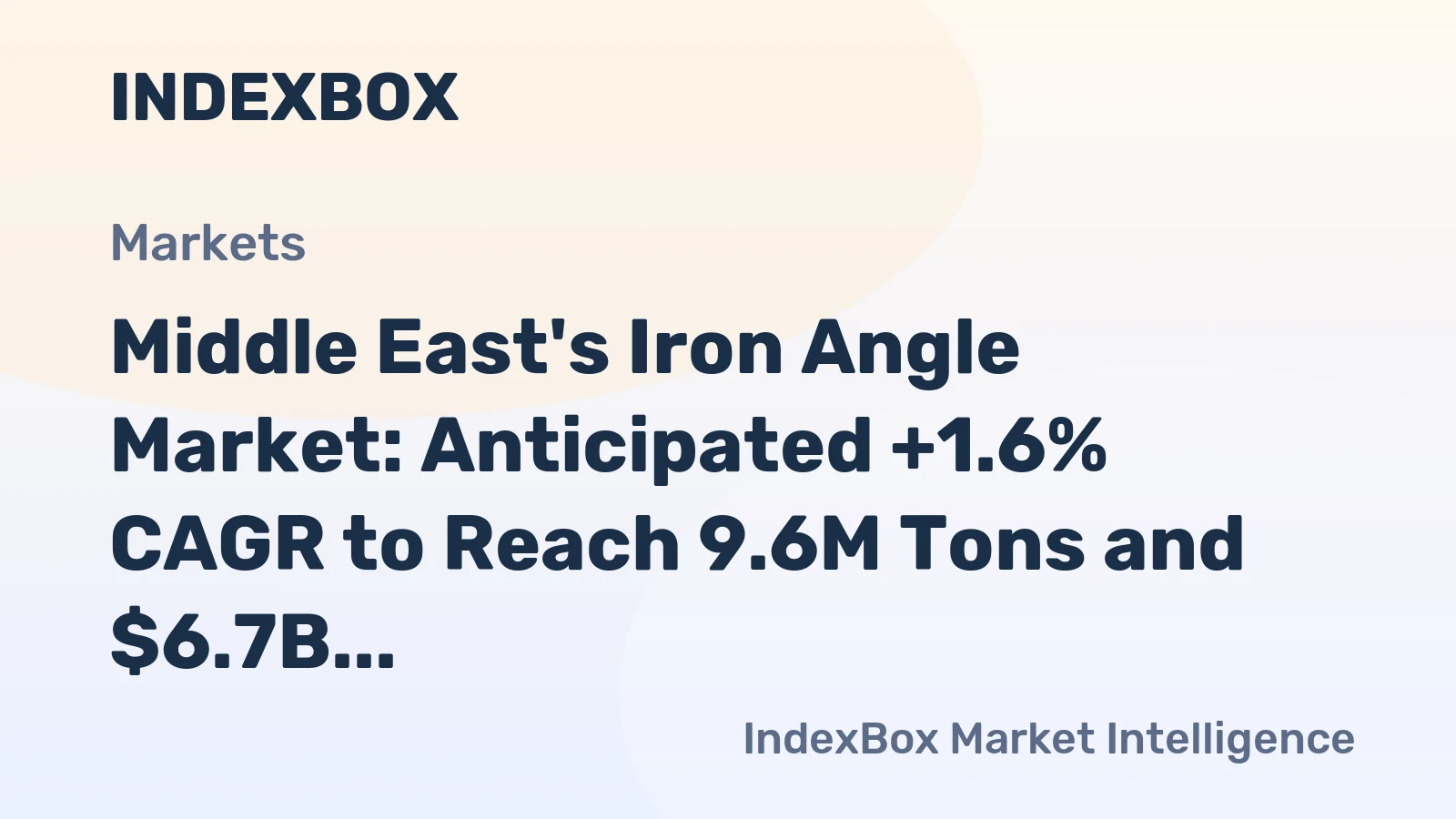 Middle East's Iron Angle Market: Anticipated +1.6% CAGR to Reach 9.6M Tons and $6.7B in Value by 2035