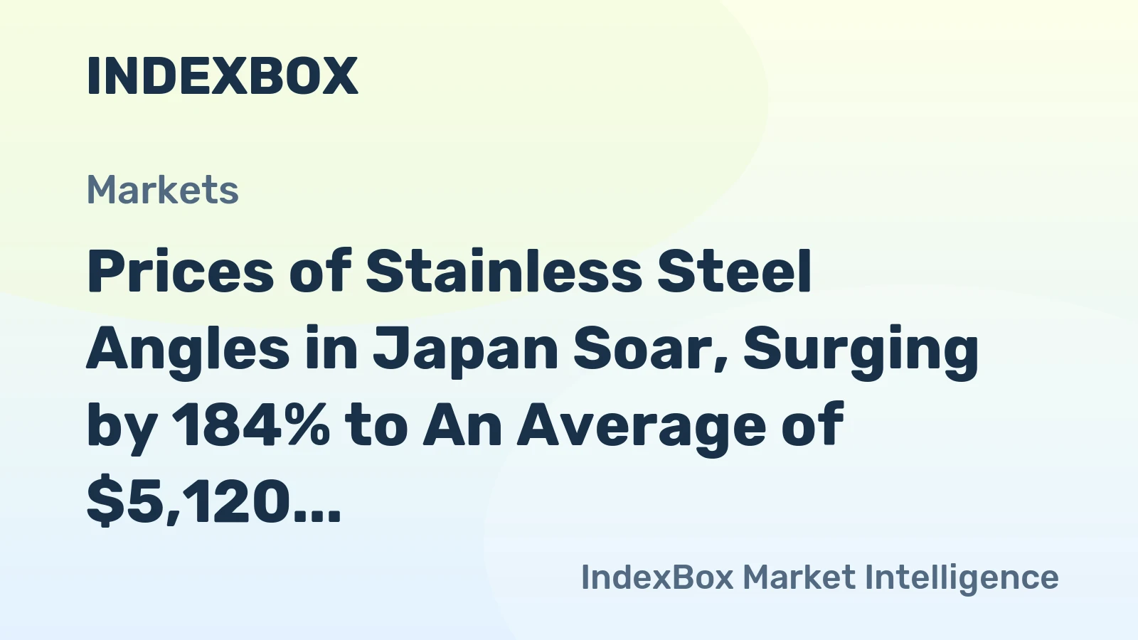 Prices of Stainless Steel Angles in Japan Soar, Surging by 184% to An Average of $5,120 per Ton