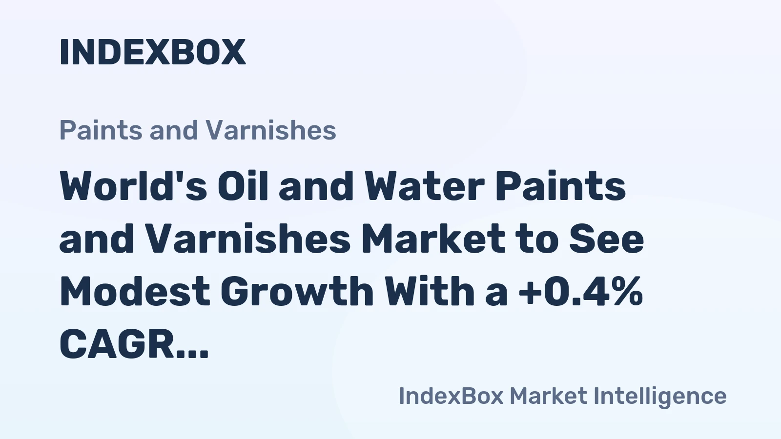 World's Oil and Water Paints and Varnishes Market to See Modest Growth With a +0.4% CAGR Through 2035