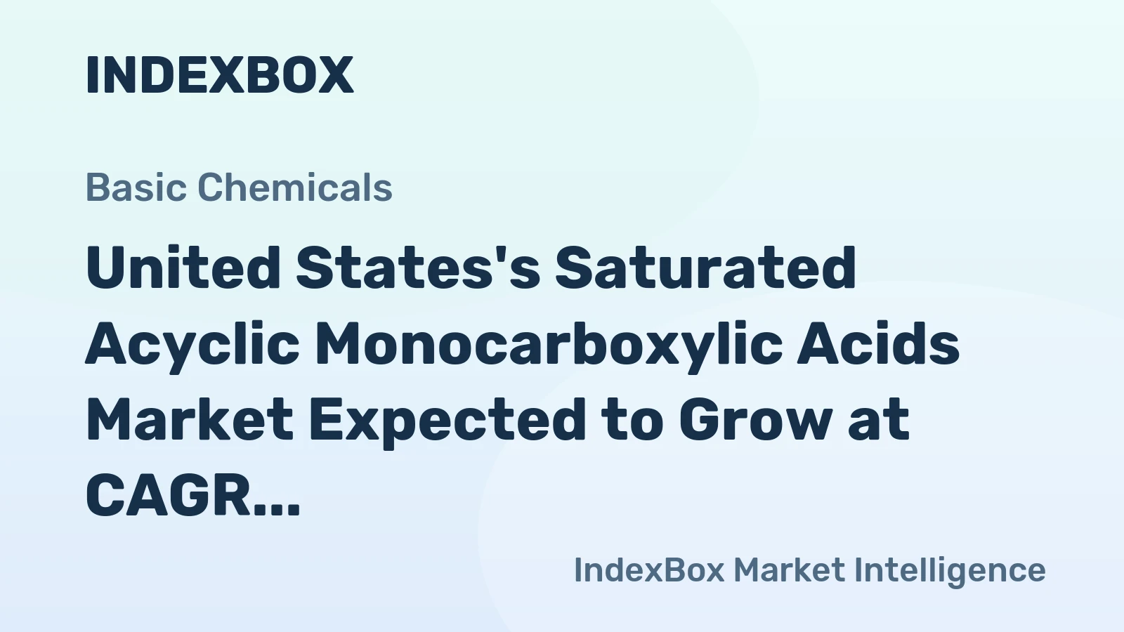 United States's Saturated Acyclic Monocarboxylic Acids Market Expected to Grow at CAGR of +1.7% Reaching $5.6B by 2035