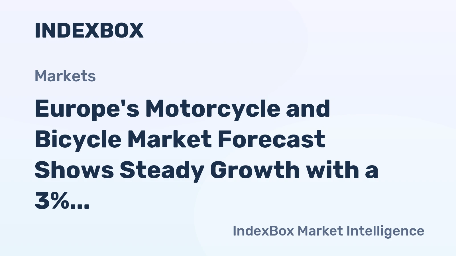 Europe's Motorcycle and Bicycle Market Forecast Shows Steady Growth with a 3% CAGR in Value