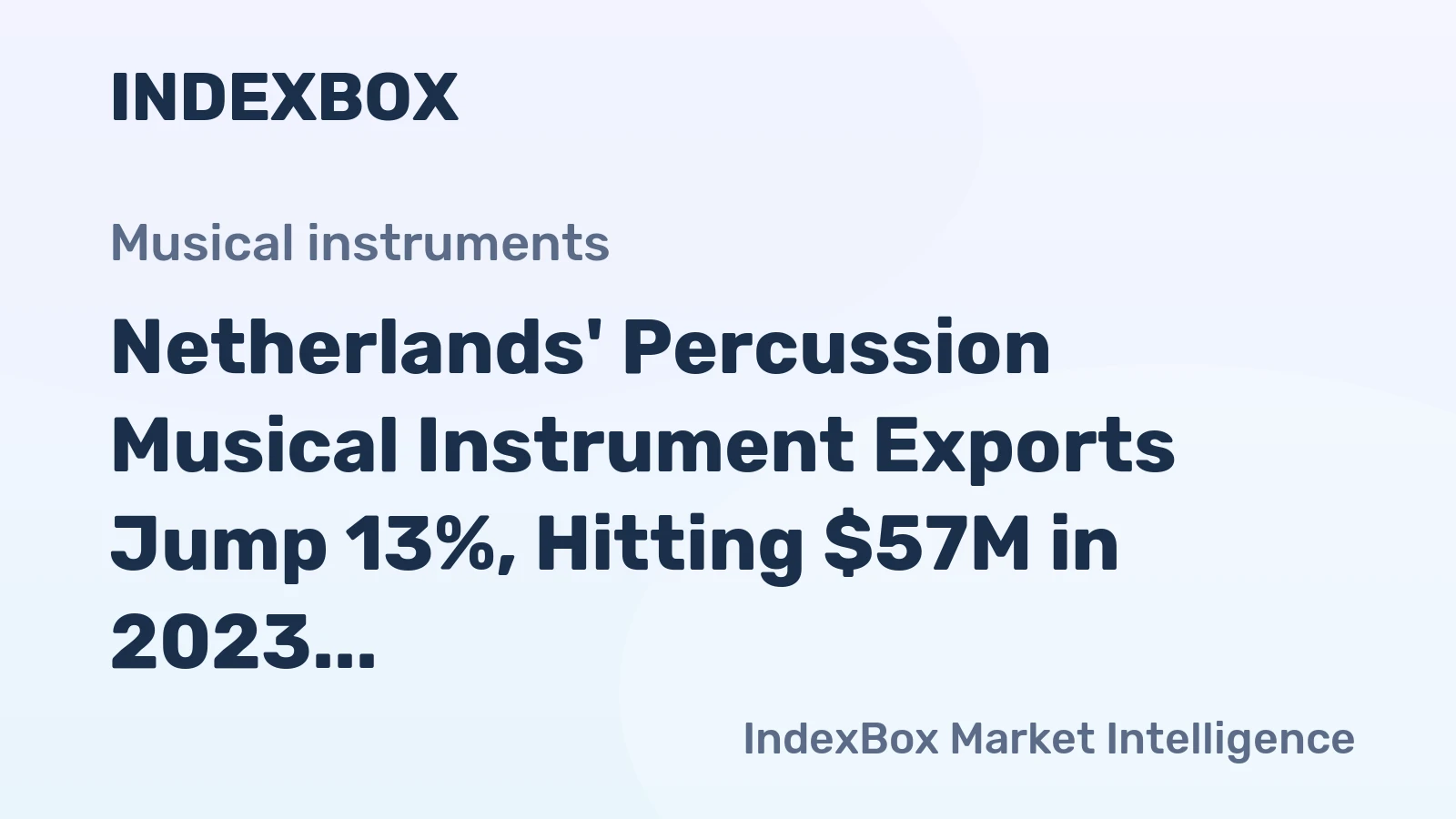 Netherlands' Percussion Musical Instrument Exports Jump 13%, Hitting $57M in 2023