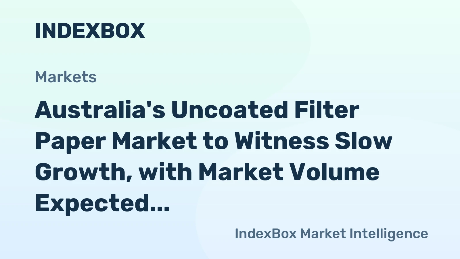 Australia's Uncoated Filter Paper Market to Witness Slow Growth, with Market Volume Expected to Reach 20K Tons by 2035
