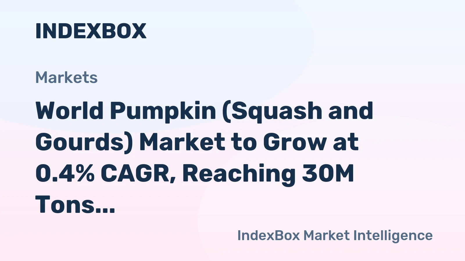 World Pumpkin (Squash and Gourds) Market to Grow at 0.4% CAGR, Reaching 30M Tons by 2035