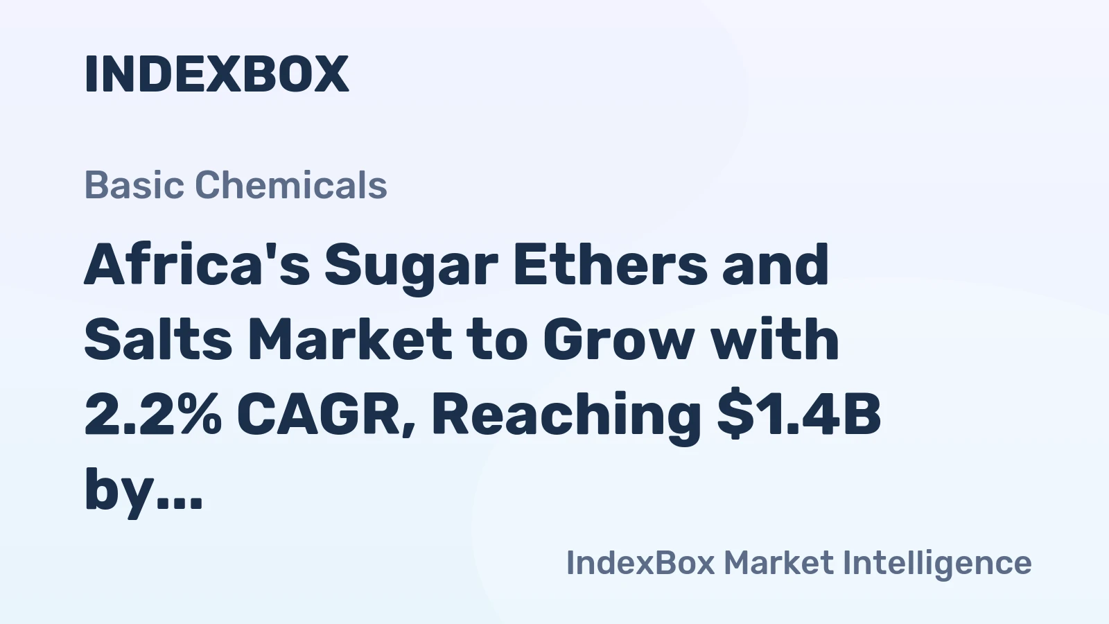 Africa's Sugar Ethers and Salts Market to Grow with 2.2% CAGR, Reaching $1.4B by 2035