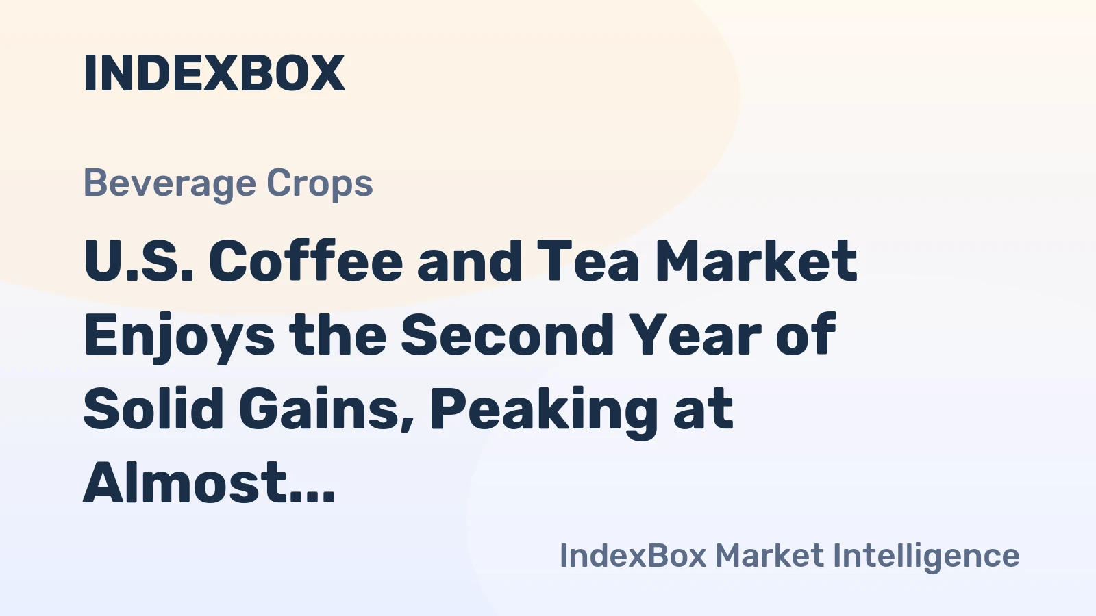 U.S. Coffee and Tea Market Enjoys the Second Year of Solid Gains, Peaking at Almost $16B