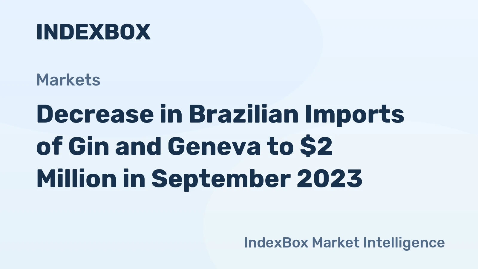 Decrease in Brazilian Imports of Gin and Geneva to $2 Million in September 2023