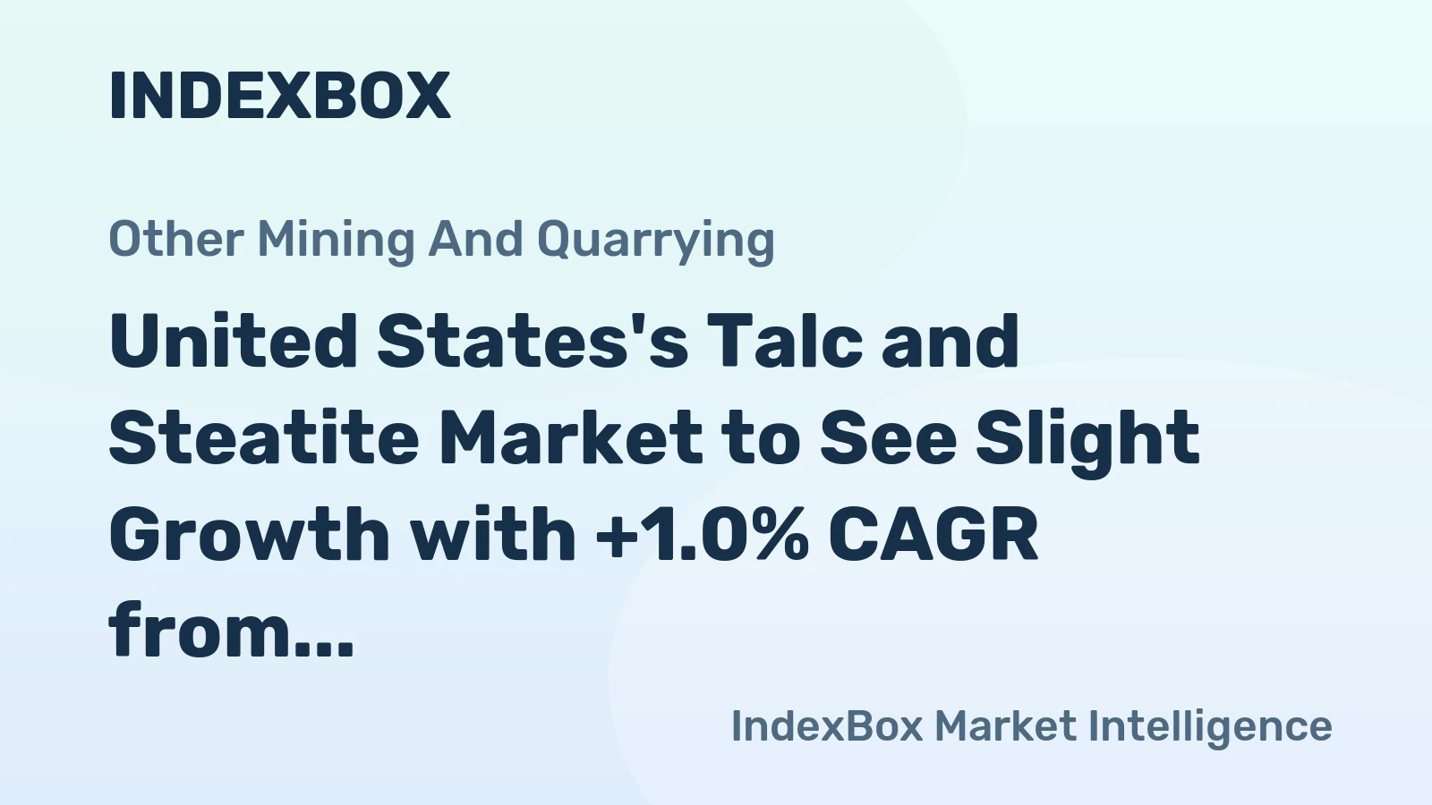 United States's Talc and Steatite Market to See Slight Growth with +1.0% CAGR from 2024-2035