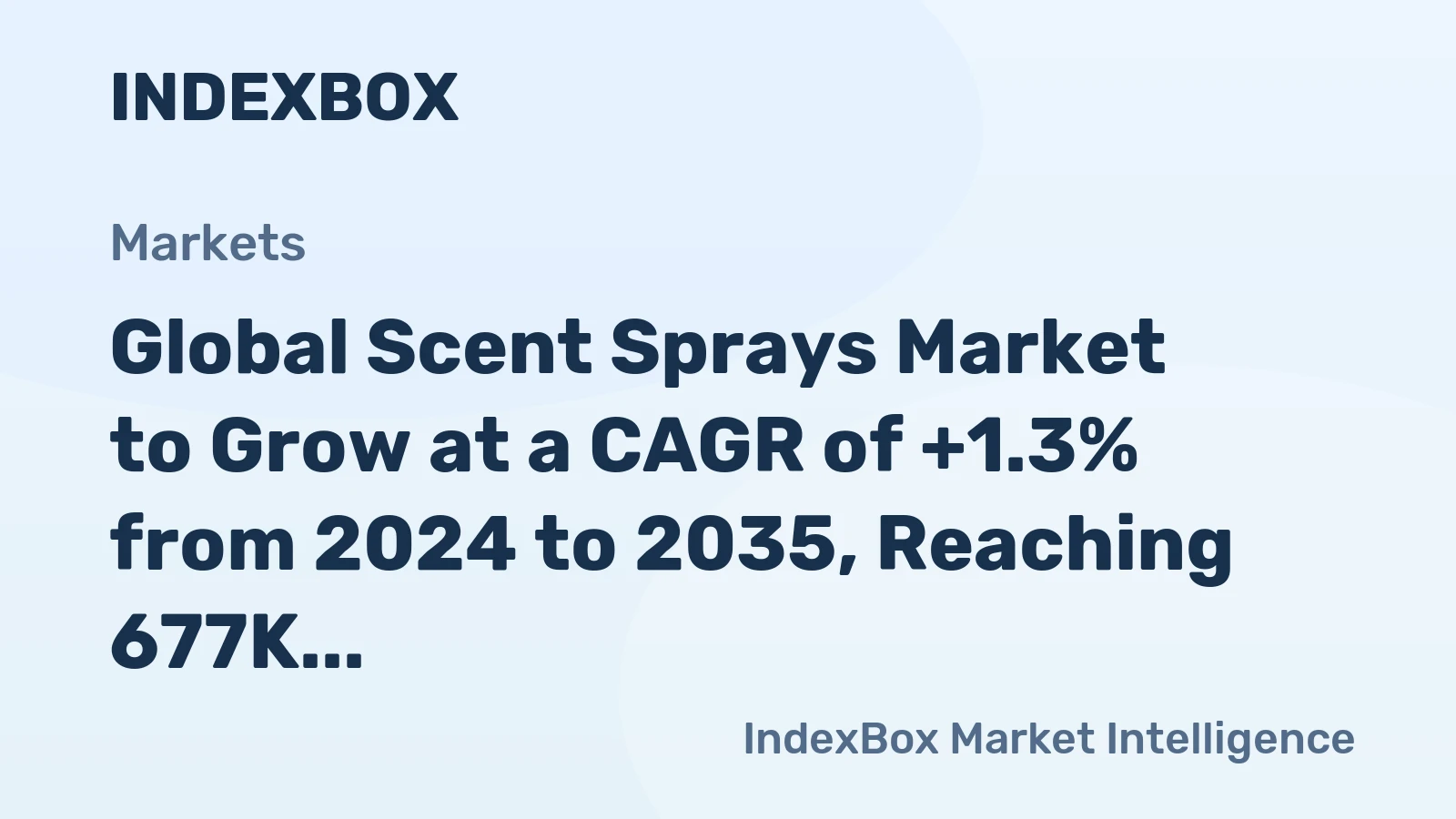 Global Scent Sprays Market to Grow at a CAGR of +1.3% from 2024 to 2035, Reaching 677K Tons