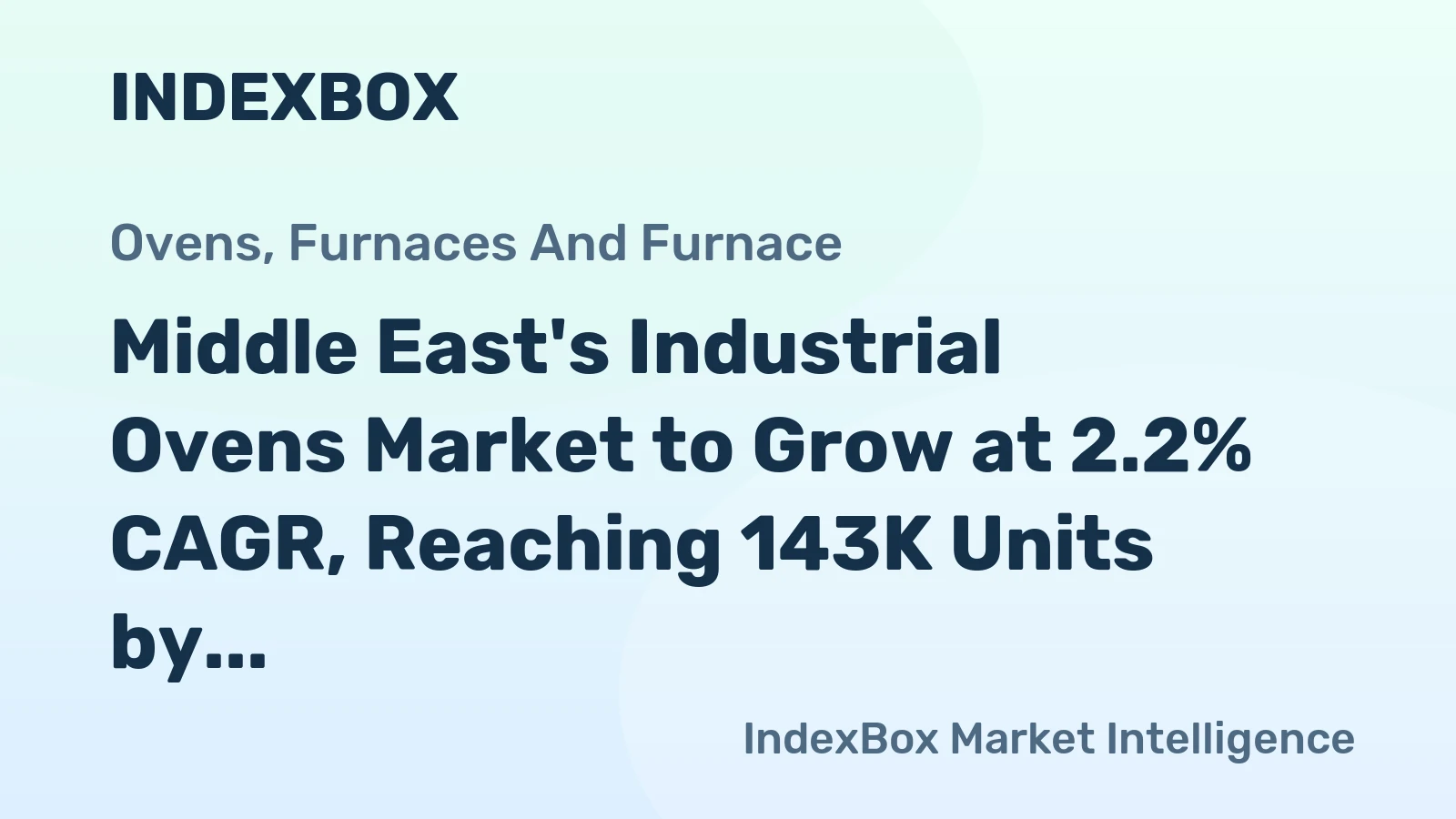 Middle East's Industrial Ovens Market to Grow at 2.2% CAGR, Reaching 143K Units by 2035