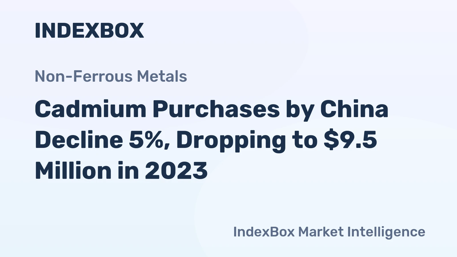 Cadmium Purchases by China Decline 5%, Dropping to $9.5 Million in 2023