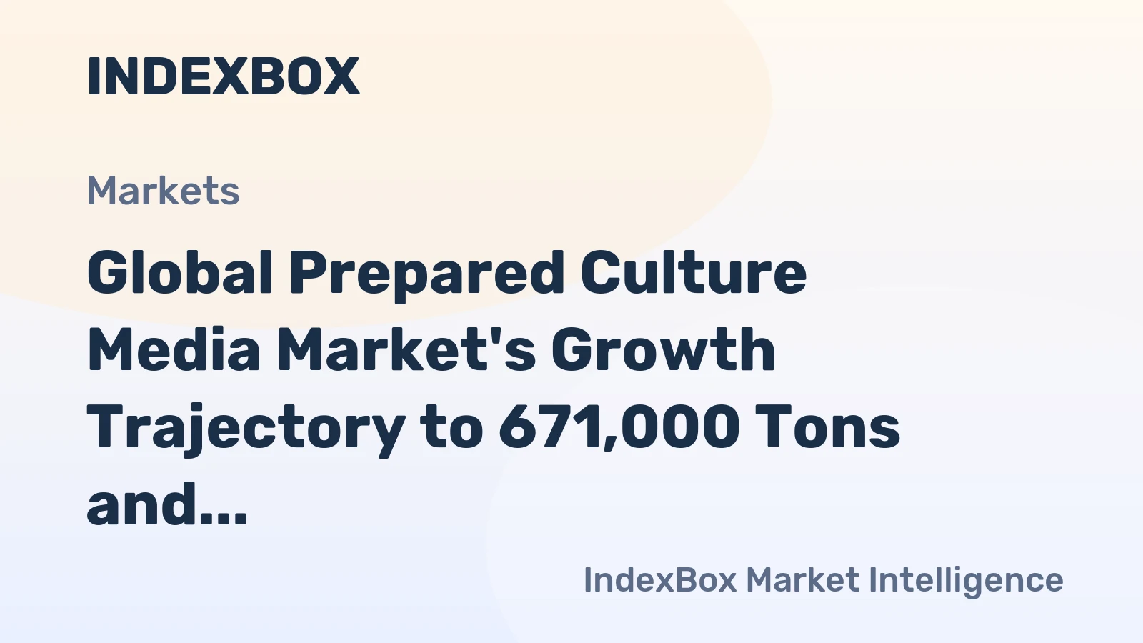 Global Prepared Culture Media Market's Growth Trajectory to 671,000 Tons and $27.1 Billion