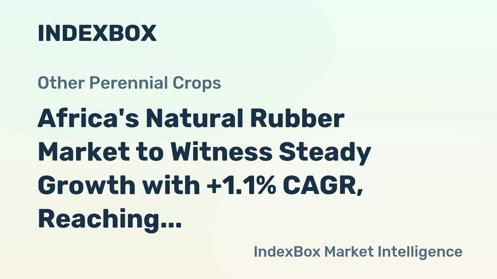 Africa's Natural Rubber Market to Witness Steady Growth with +1.1% CAGR, Reaching $3.3B by 2035