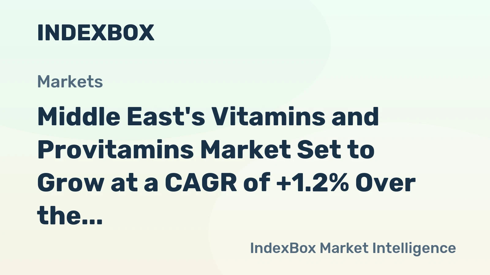 Middle East's Vitamins and Provitamins Market Set to Grow at a CAGR of +1.2% Over the Next Decade