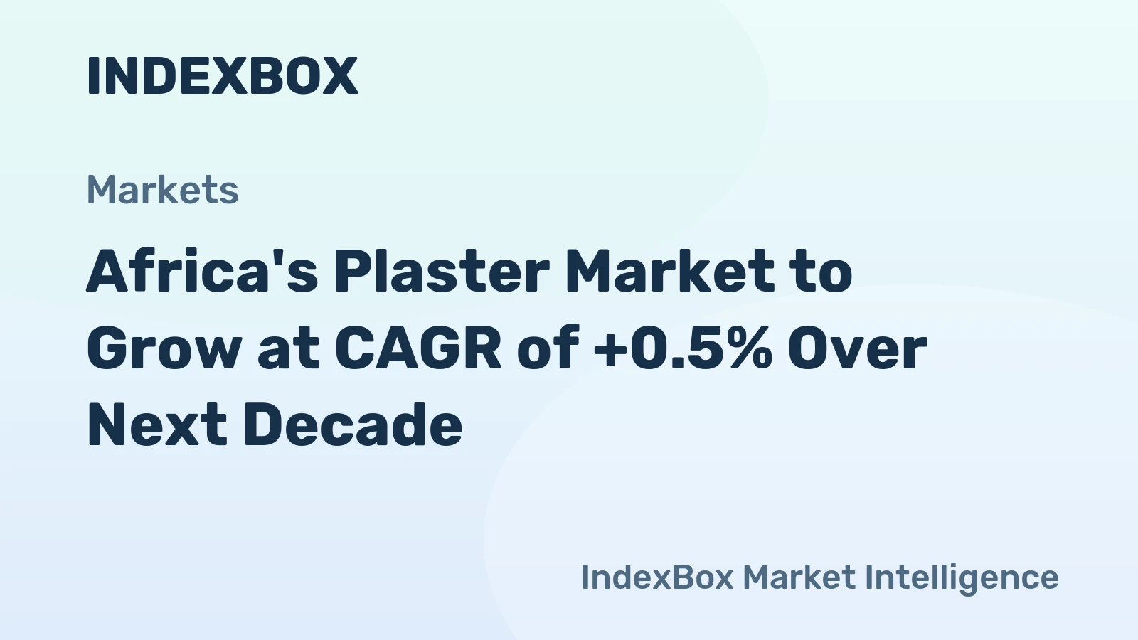 Africa's Plaster Market to Grow at CAGR of +0.5% Over Next Decade