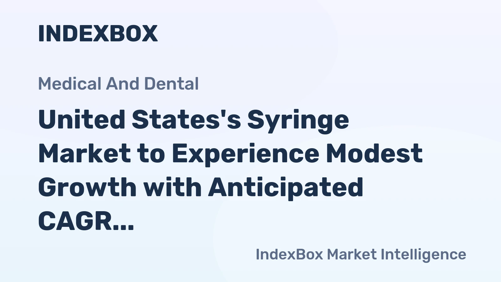United States's Syringe Market to Experience Modest Growth with Anticipated CAGR of +1.7% over the Next Decade