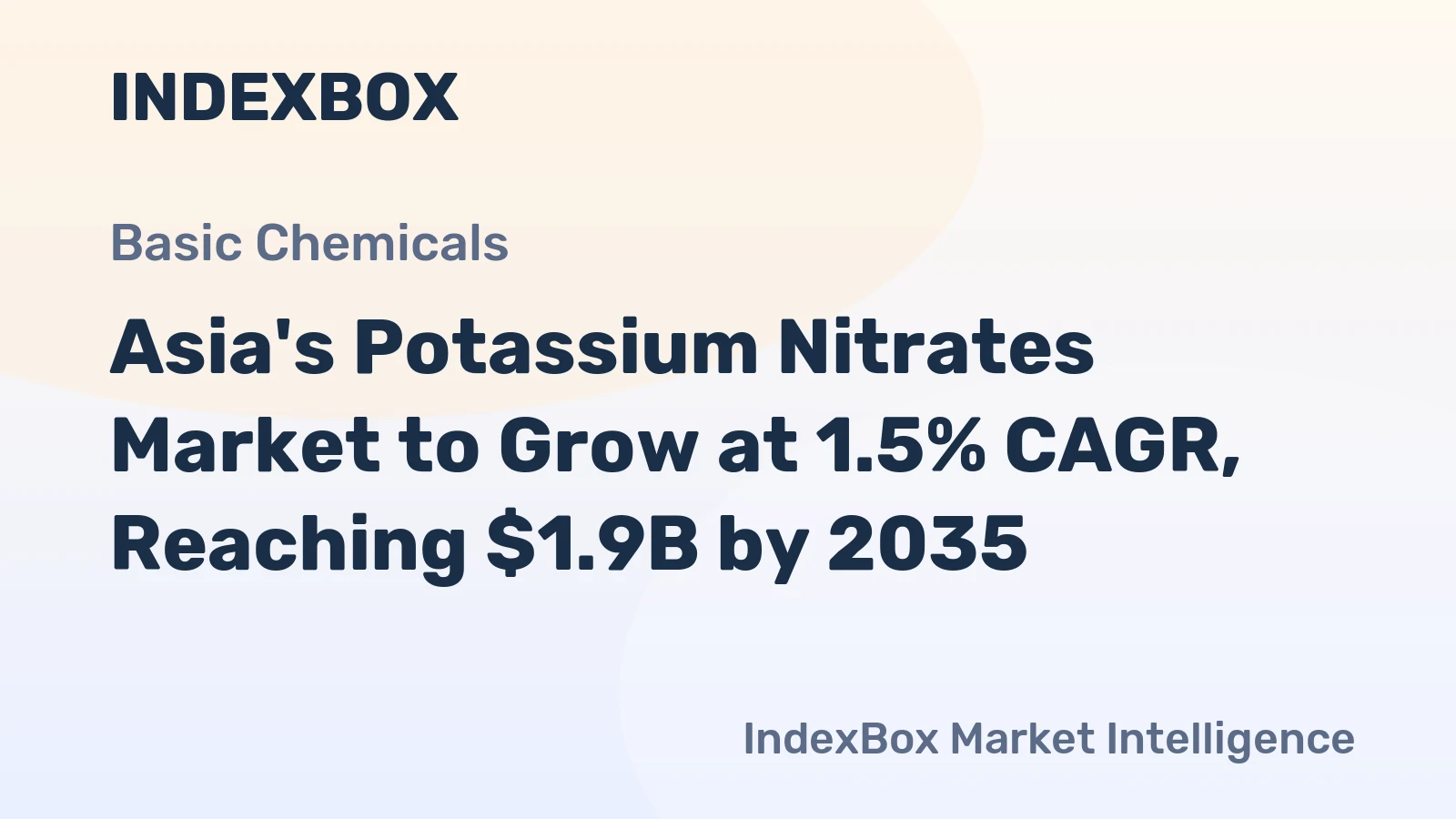 Asia's Potassium Nitrates Market to Grow at 1.5% CAGR, Reaching $1.9B by 2035